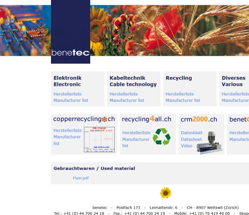 Benetec Kupfer Recycling - artechnic Neuchâtel 2025