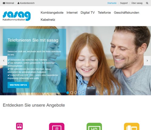 sasag.ch: Startseite sasag Kabelkommunikation AG Sasag 2025